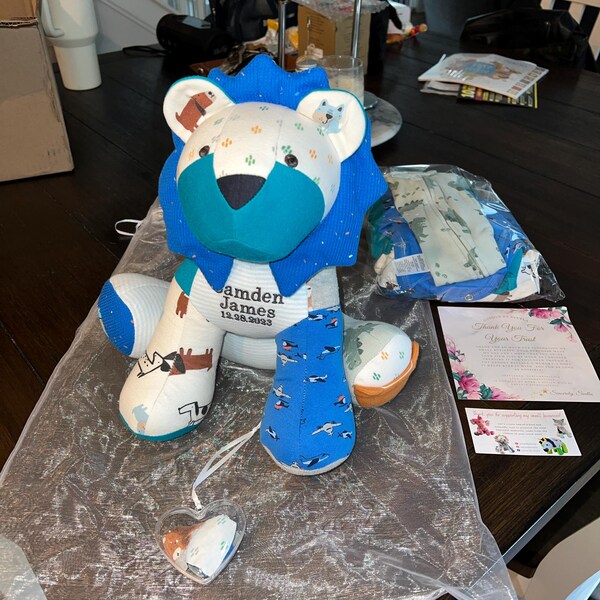 Personalized Keepsake Memory Soft Lion Toy,custom Teddy Bear ,keepsake ...
