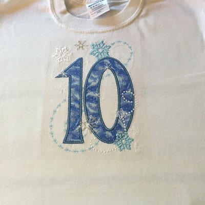 Frozen Birthday Snowflakes Numbers , Machine Embroidery Applique ...