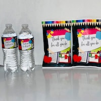 Teacher Appreciation Water Bottle Label Appreciation Week - Etsy