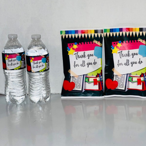 Teacher Appreciation Water Bottle Label, Appreciation Week Water Bottle ...