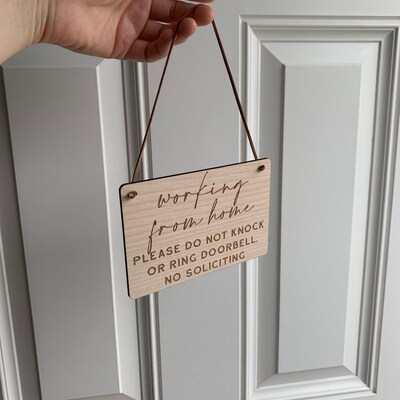 Working From Home Sign, Do Not Disturb Sign, Do Not Ring Doorbell, Do ...