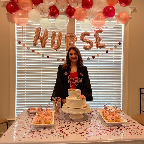 Nurse Graduation Party Decorations: Rose Gold Balloon Garland Kit - Etsy