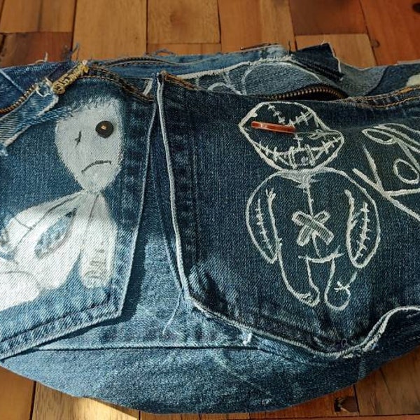Metalhead Rock Bag Made of Dark Navy Blue Italian Natural Leather - Etsy