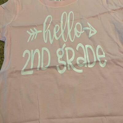 Hello Grade Back to School Shirt First Day of School Girls Adult Pink ...