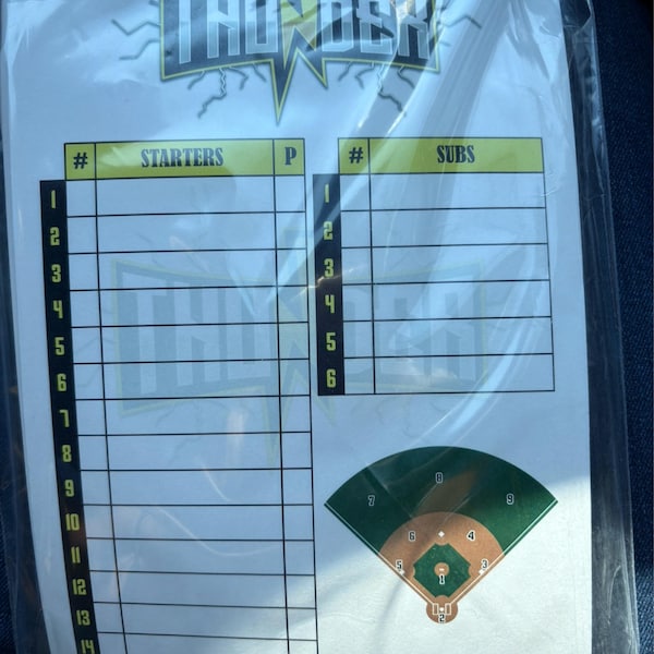 Custom Lineup Cards Baseball or Softball - 4 Part Carbonless - Etsy