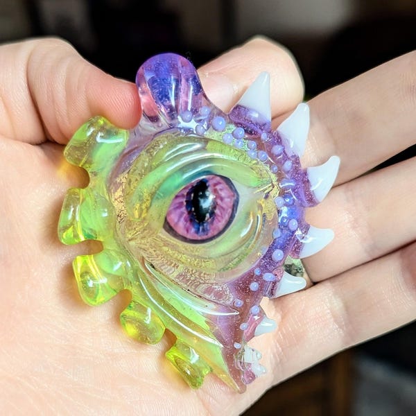 1.8 Vortex Marble Clown Fish Dichroic Glass Orb Ocean Wave Air Trap ...