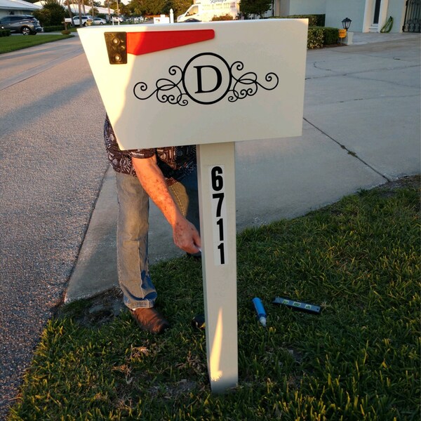 Mailbox Decal | Door Monogram | Address Decal | House Number Decal ...
