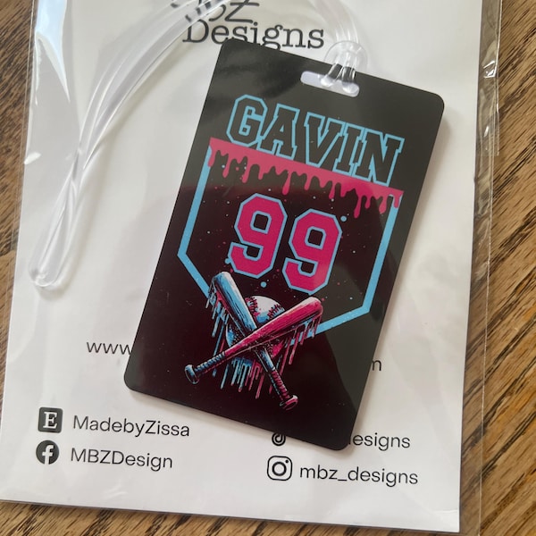 Drip Baseball Bag Tags, Baseball Name Tag, Equipment Bag Tag, Team ...