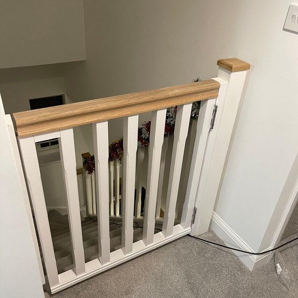 Steel and Oak Stair Gate - Etsy
