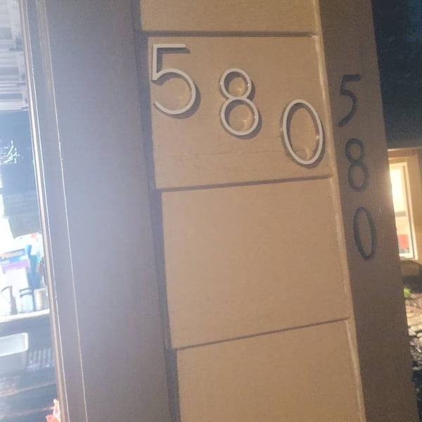 Modern Reflective Floating House Numbers 5" Address America Proprietary ...