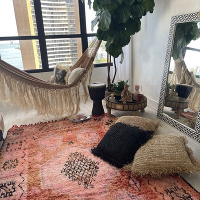 Red Round Pouf Handmade Footstool Round Red Pouf Ottoman Pouf - Etsy