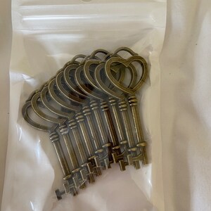 12 Large Skeleton Key Collection Antiqued Brass Double Sided - Etsy