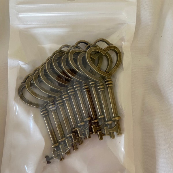 Set of 12 Large Skeleton Keys With 4 Locks on A Big Ring Antique Silver ...