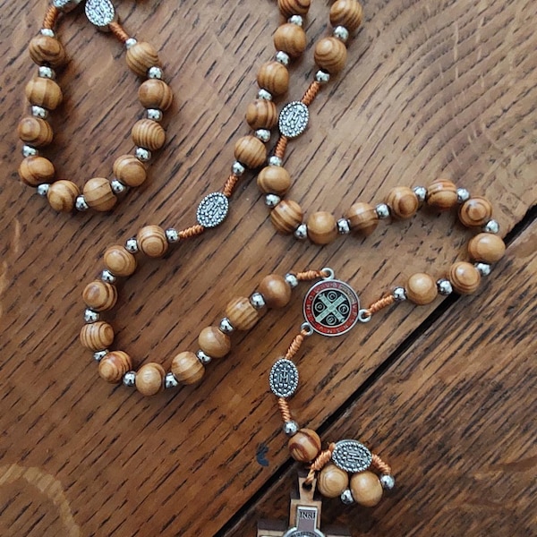 Olive Wood Rosary Handmade From Jerusalem Can Be Worn - Etsy