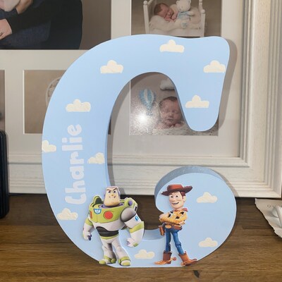 Personalised Wooden Letter, Handmade Wooden Freestanding Toy Story ...