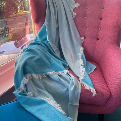 Yak Wool Blanket Scarf Orange Sofa Couch Throws Shawl Wrap Large Throw ...