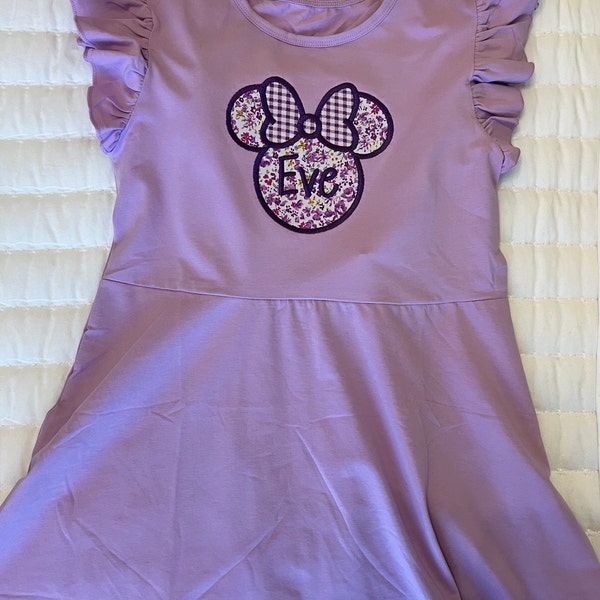 Cute Girly Mouse Ears Applique Monogram Design 2 Sizes 4X4, 5X7 Instant ...