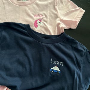 Girls Embroidered Shirt, Kids Name Tshirt, Personalized Girl Shirt ...