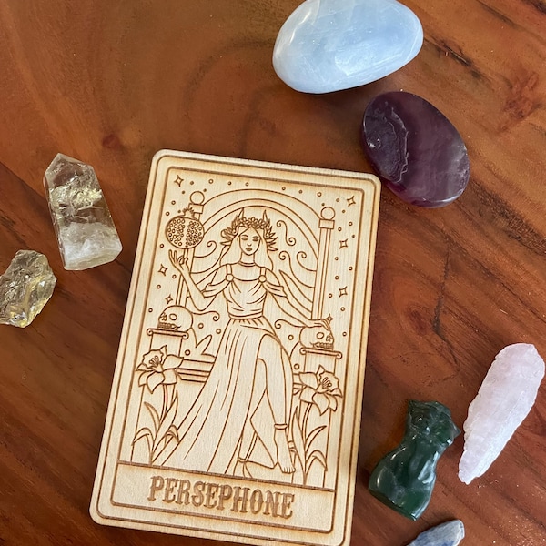 Persephone Deity Card | Altar Decor | Deity Wall Art | Tarot Themed ...