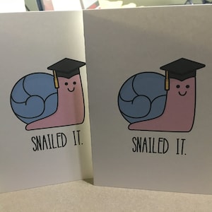 Snailed It Graduation Card Funny Graduation Card Funny Greeting Card ...