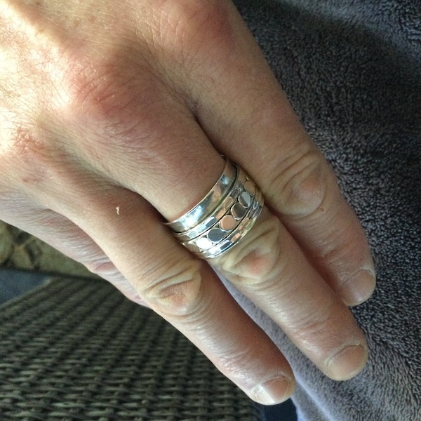 Wide Sterling Silver Spinner Ring, Statement Spinning Ring, Meditation ...