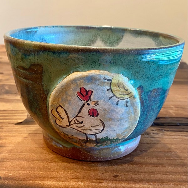 Handmade Swirly Turquoise Coffee Mug, Small Ceramic Cup, Rustic Wheel ...