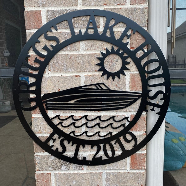 Personalized River House Sign, Boat House Sign, Lake House Signs, Metal ...