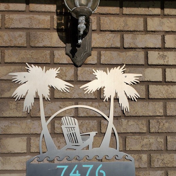 Beach Address Sign Metal Art Wall Decor - Etsy