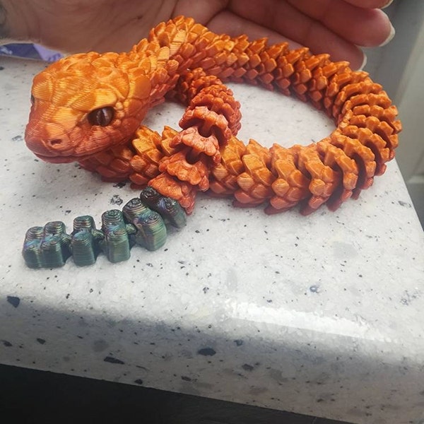 Flexi Articulated Rattle Snake Desk Toys Valentine Gifts Dragons D&D 3D ...