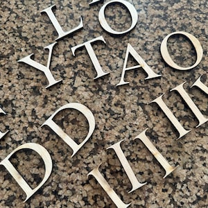 Wood Letters Numbers Custom Laser Cut Capital Lower Case Alphabet ...