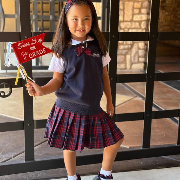 School Uniform PLAID 57 Set of 5 Pieces Navy, Yellow Gold, Royal - Etsy