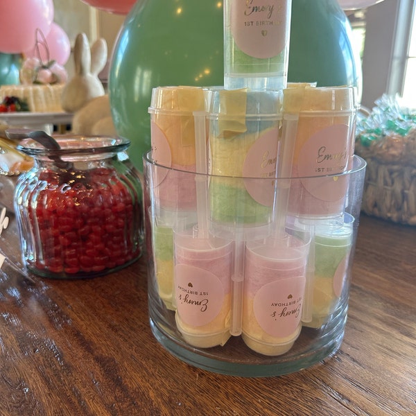 Push Pop Cotton Candy Party Favors - Gourmet Cotton Candy - Birthday ...