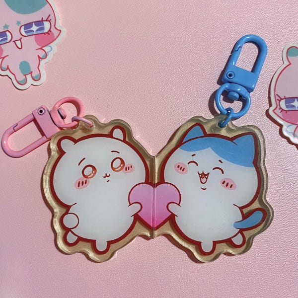 Chiikawa Heart Hachiware Magnetic Keychain - Etsy