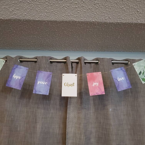 Printable Advent Wreath Banner Advent Decor Catholic Advent Wall Art ...