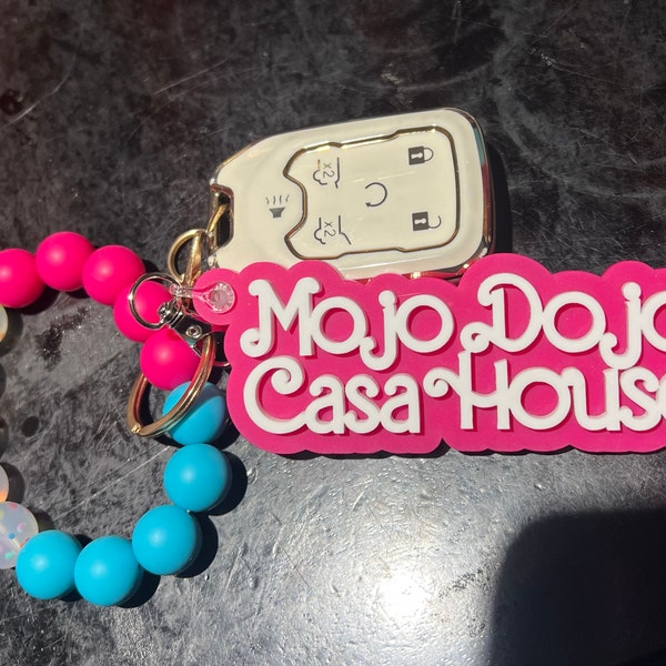 Mojo Dojo Malibu Doll Inspired Keychain With Jumbo Tassels, Hot Pink ...