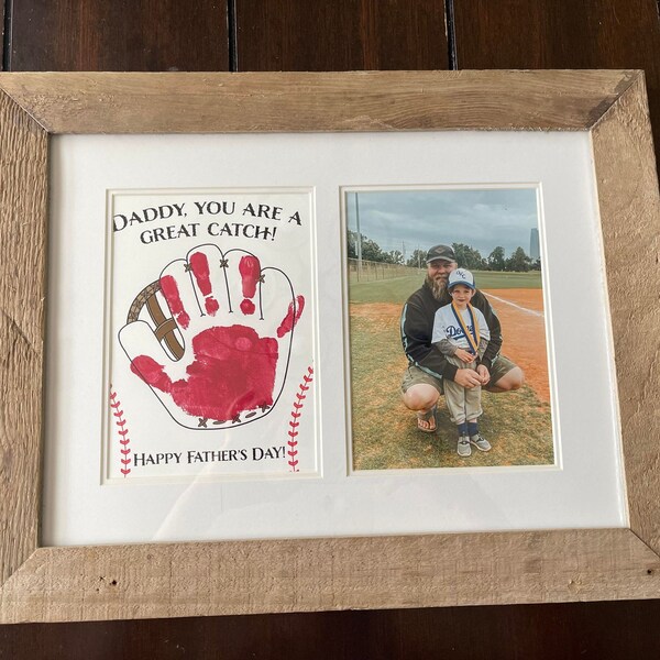 Father's Day Gift, Handprint Art, Dad Birthday Gift, Baseball Dad Gift ...