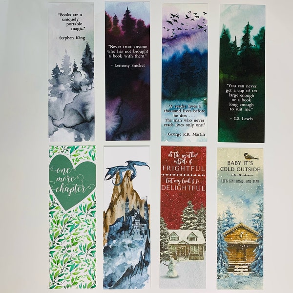 Literary Gift, Book Lover Watercolor Bookmark, Tea Lover Gift, C.S ...