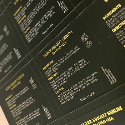 Gold Clear Custom Stickers, Custom Product Labels, Gold Foil Printing ...