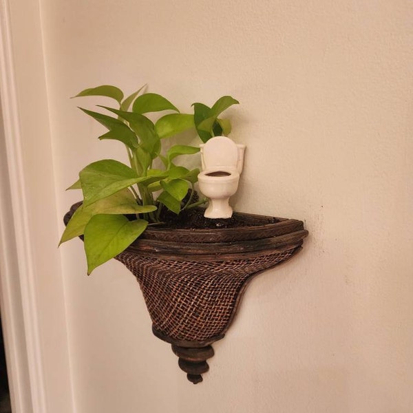 Handmade Toilet Watering Spike | Funny Ceramic Plant Stake | Self ...