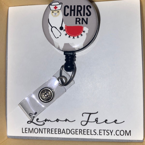 Trauma Llama Personalized Badge Reel - Retractable Badge Holder ...