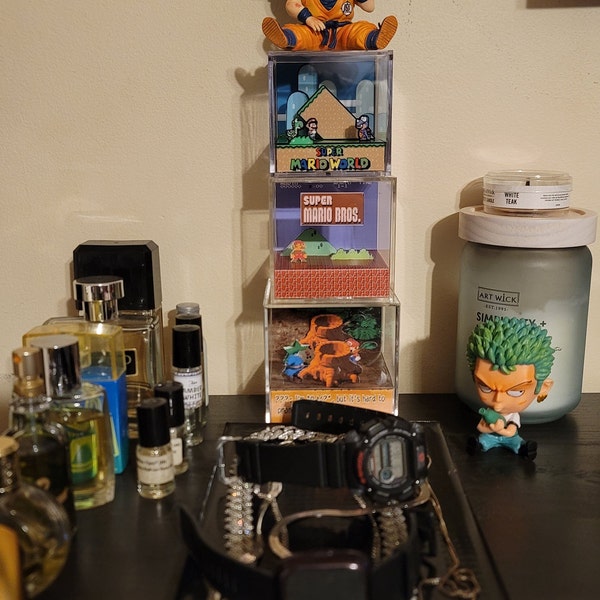 Super Mario World Diorama Cube - Video Game Room Decoration SNES - Etsy