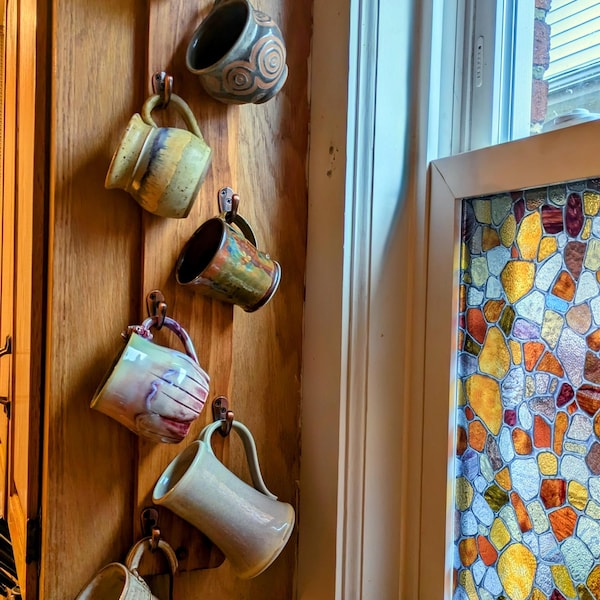 20 Cup Coffee Mug Rack With 4" or 5" Shelf|farmhouse Kitchen Mug Rack ...