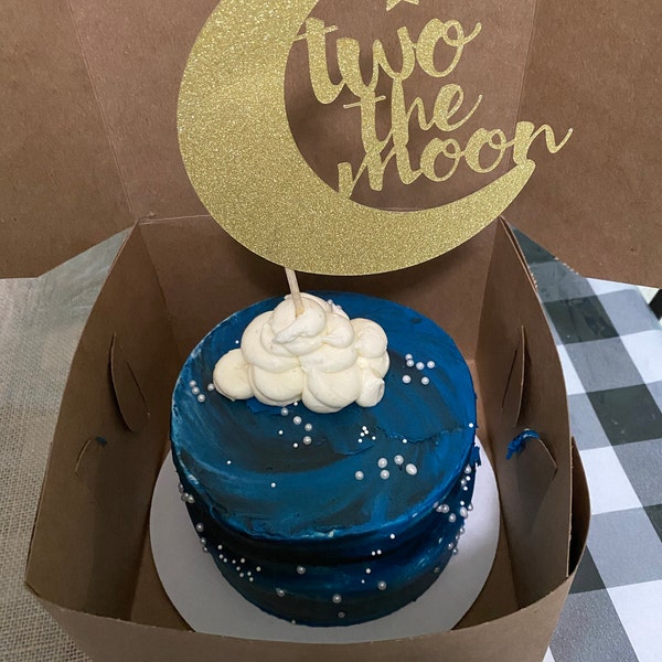 Two the Moon Topper for Second Birthday, Smash Cake, Birthday ...