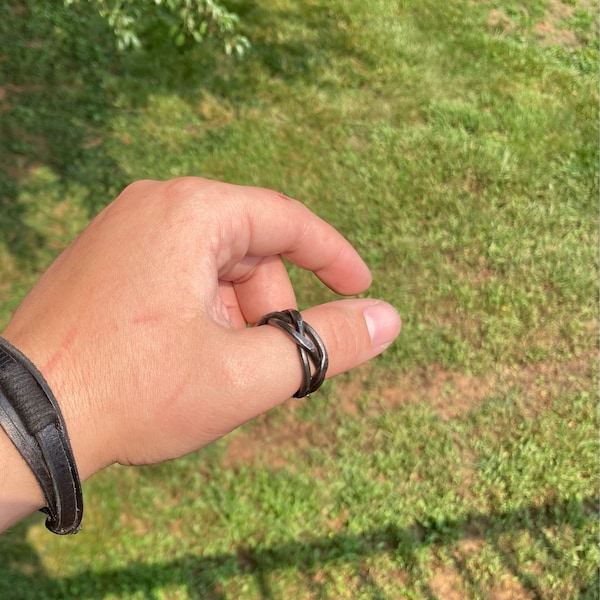 Iron Ring, Braided Ring, Hand Forged Ring, Pagan Ring, Celtic Ring, 6th ...