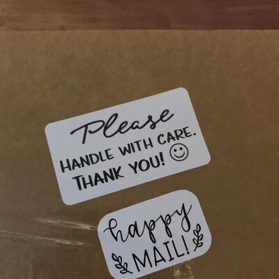 Please HANDLE WITH CARE Stickers Thank You Stickers - Etsy