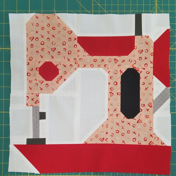 Vintage Retro Sewing Machine PDF Quilt Block Pattern - Includes ...