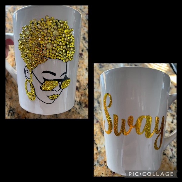 Bling Coffee Mug| Java Mug| Afro Lady| Gifts for Her| Mothers Day Gift ...