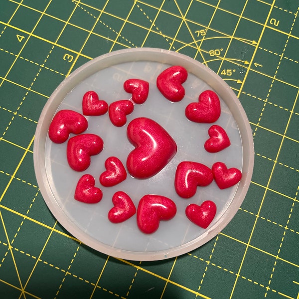 Hearts Silicone Mould, Pocket Hug Hearts Mold, Beveled Heart Keyring ...