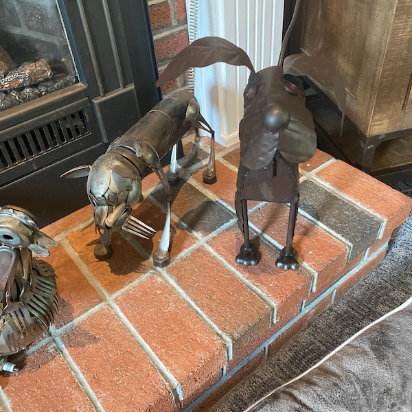 Metal Dog Sculpture - Etsy
