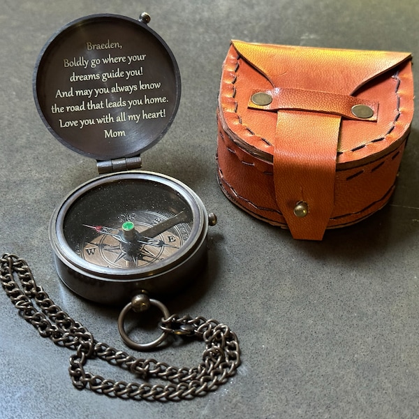 Graduation Gift, Personalized Compass, Christmas Gift to Son, Gift for ...